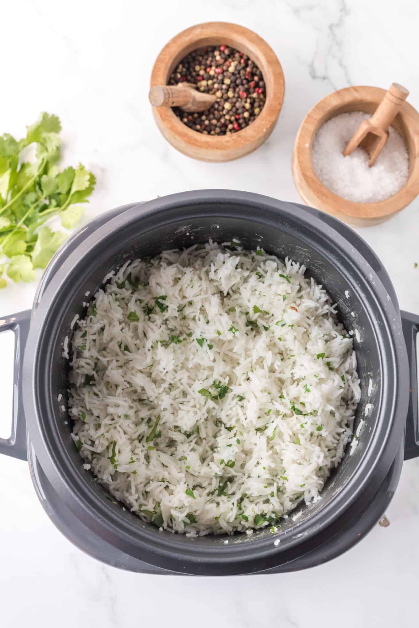 Rice Cooker Cilantro and Lime Rice - My Plant-Based Family
